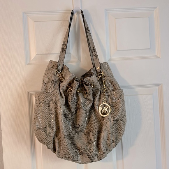 Michael Kors | Bags | Used Michael Kors Snakeskin Tote Bag | Poshmark